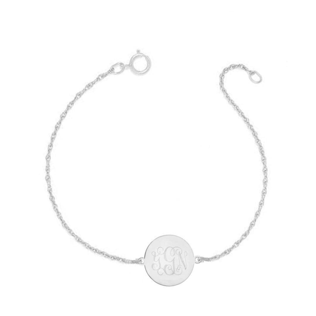 Personalized Gold Monogram Bracelet - 1/2" Custom 3 Initials Link ...