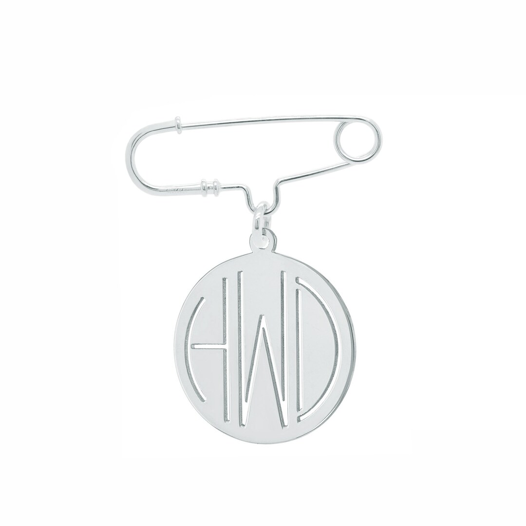 Hollow Monogram, Initials Safety Pin Brooch, Hat, Scarves & Wraps ...