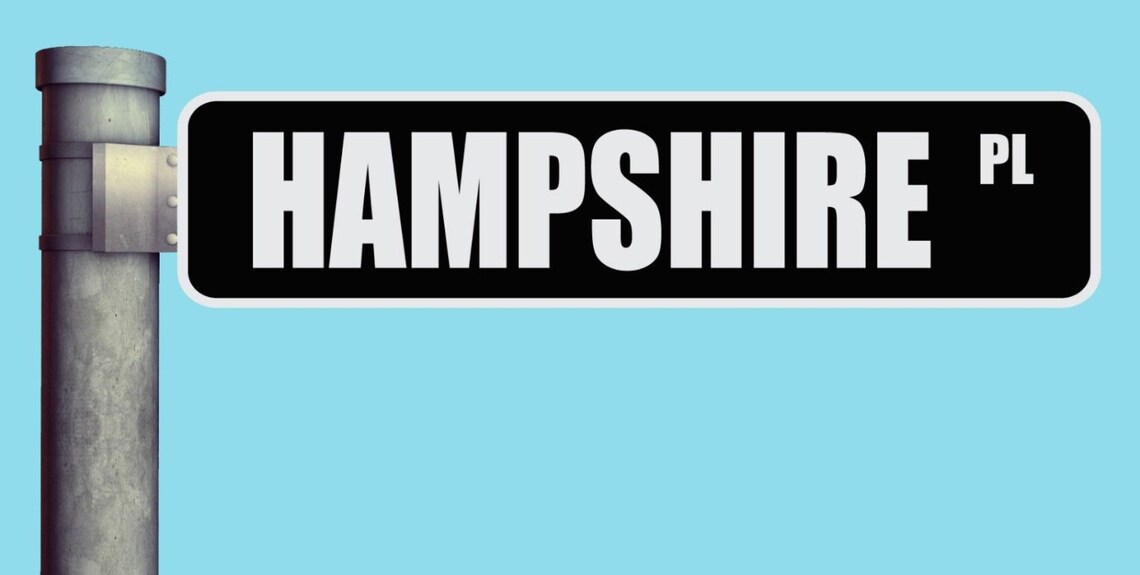 Hampshire PL Street Sign Place Heavy Duty Aluminum Warning Parking Sign ...