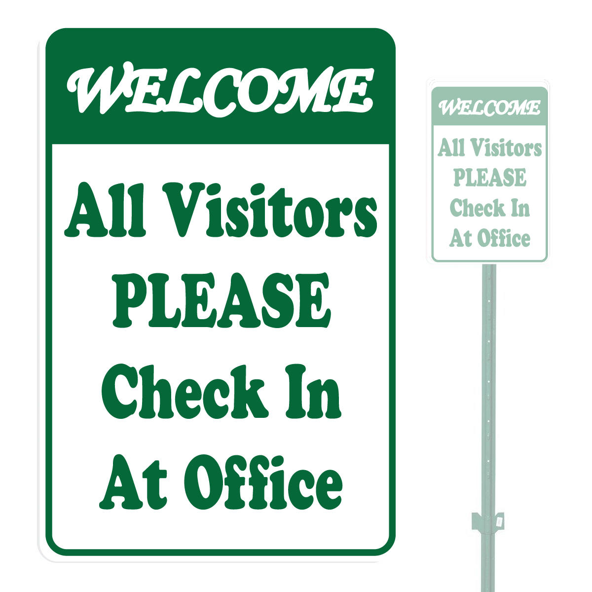Welcome All Visitors Please Check in at Office Heavy Duty Aluminum ...