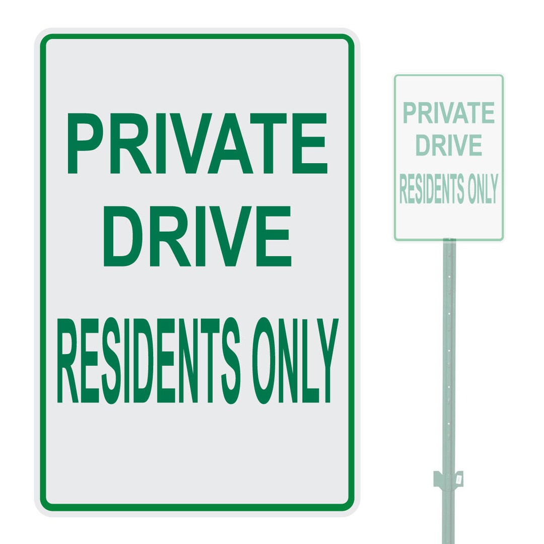 Private Drive Residents Only Heavy Duty Aluminum Warning Parking Sign ...