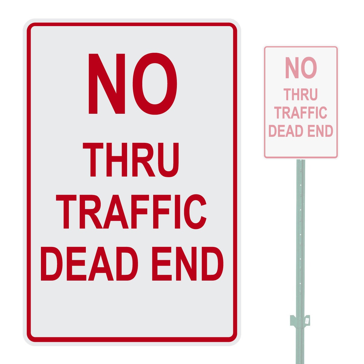 No Thru Traffic Dead End Heavy Duty Aluminum Warning Parking Sign 10 X ...