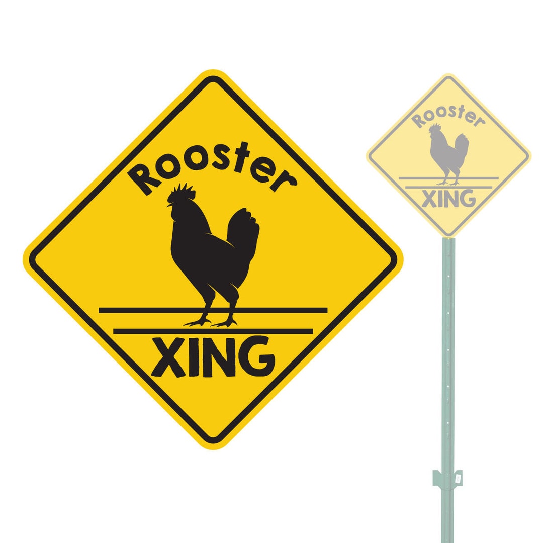 Rooster Crossing Animal Heavy Duty Aluminum Warning Parking Sign 11" X ...