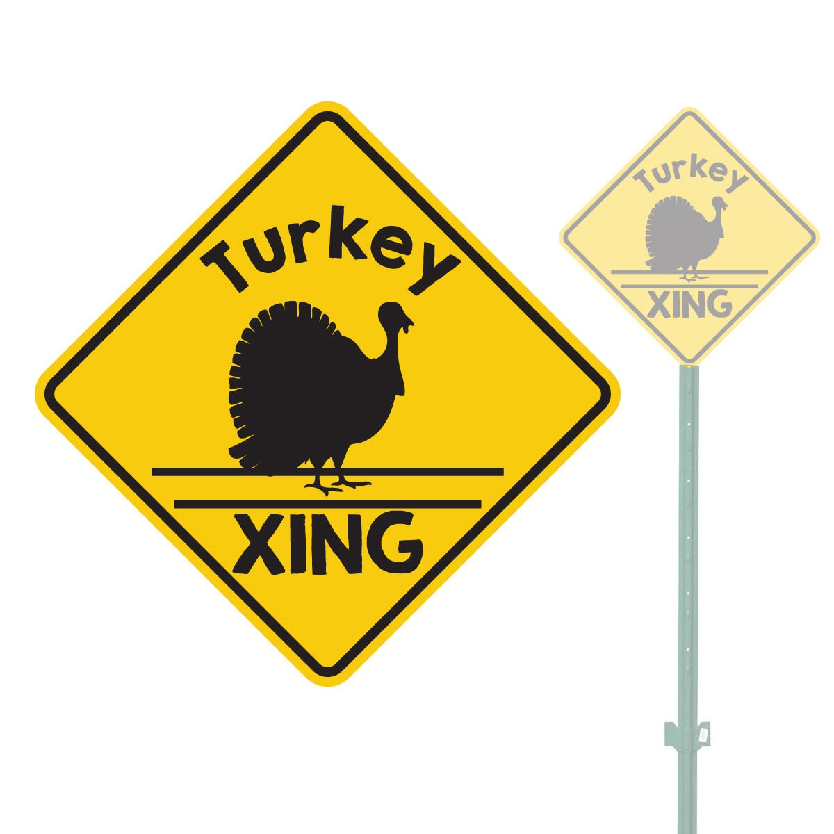 Turkey Crossing Animal Heavy Duty Aluminum Warning Parking Sign 11 X 11 ...