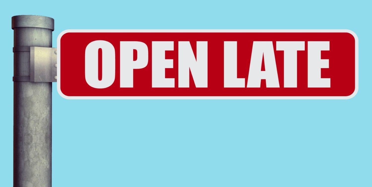 Open Late Street Sign Heavy Duty Aluminum Warning Parking Sign 17" X 4 ...