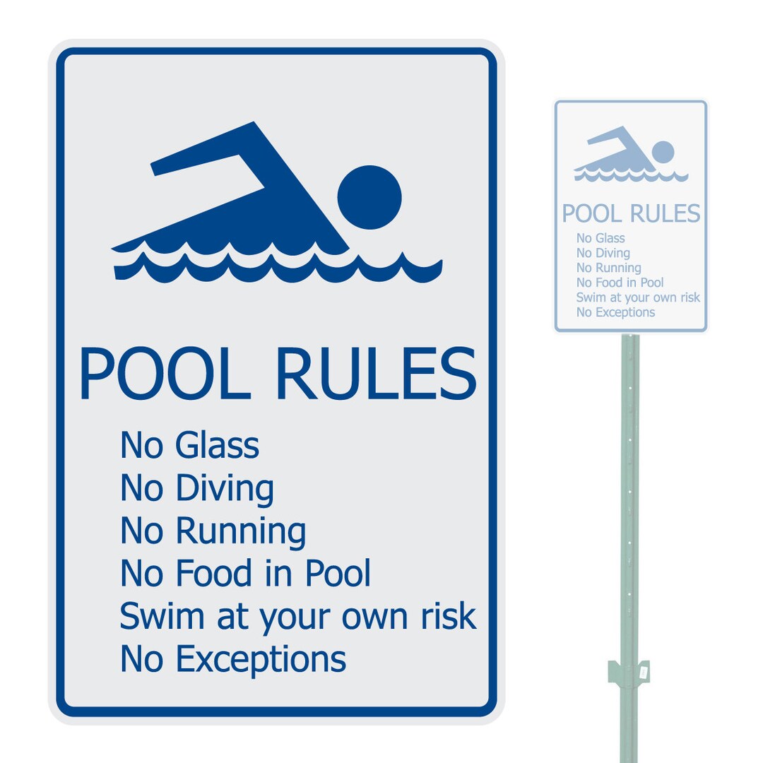 Pool Rules Heavy Duty Aluminum Warning Parking Sign 10" X 15" - Etsy