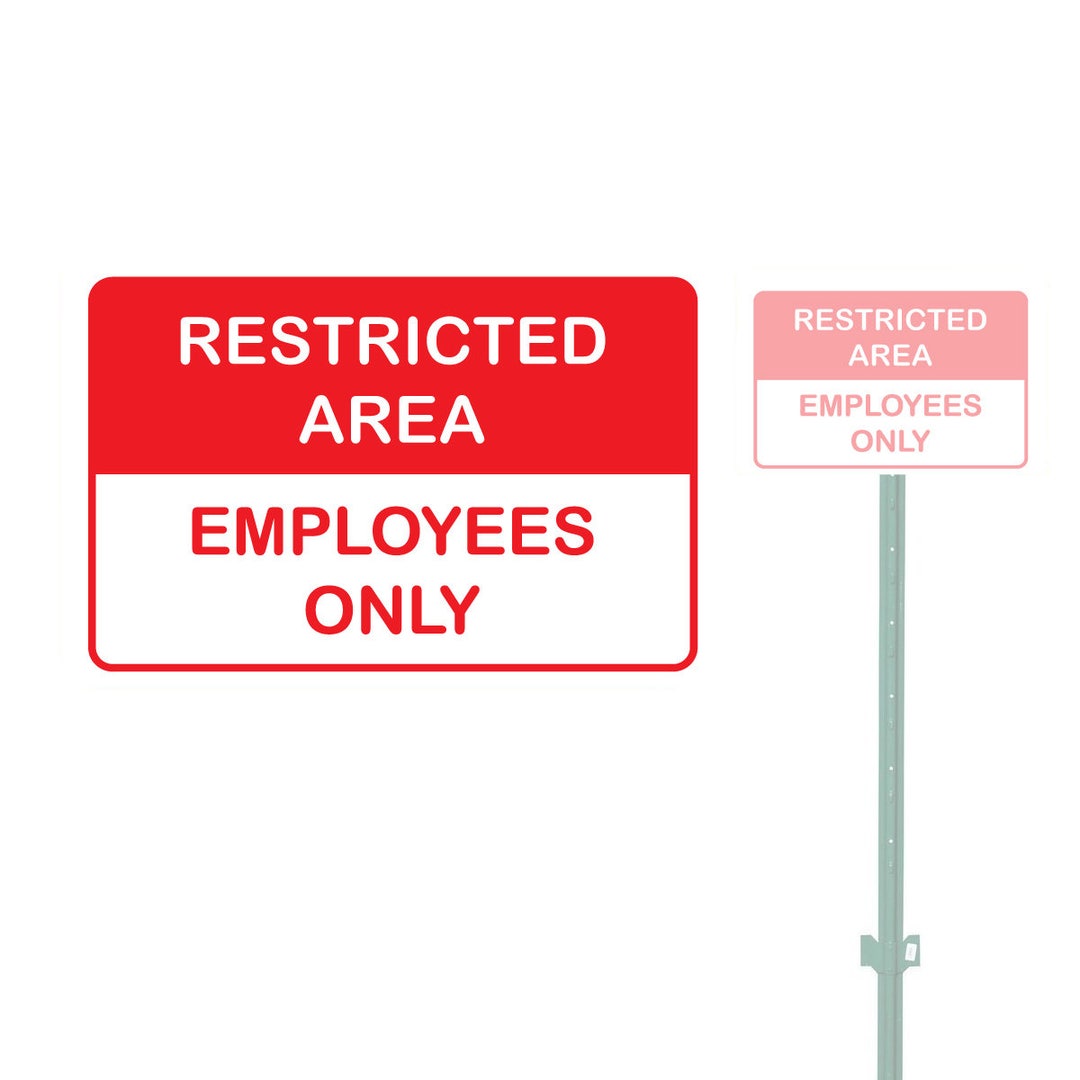 Restricted Area Employees Only Heavy Duty Aluminum Warning Parking Sign ...