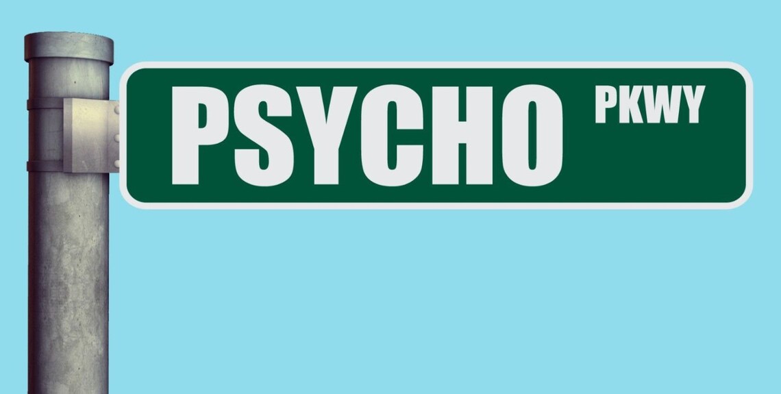 Psycho PKWY Street Sign Parkway Heavy Duty Aluminum Warning Parking ...