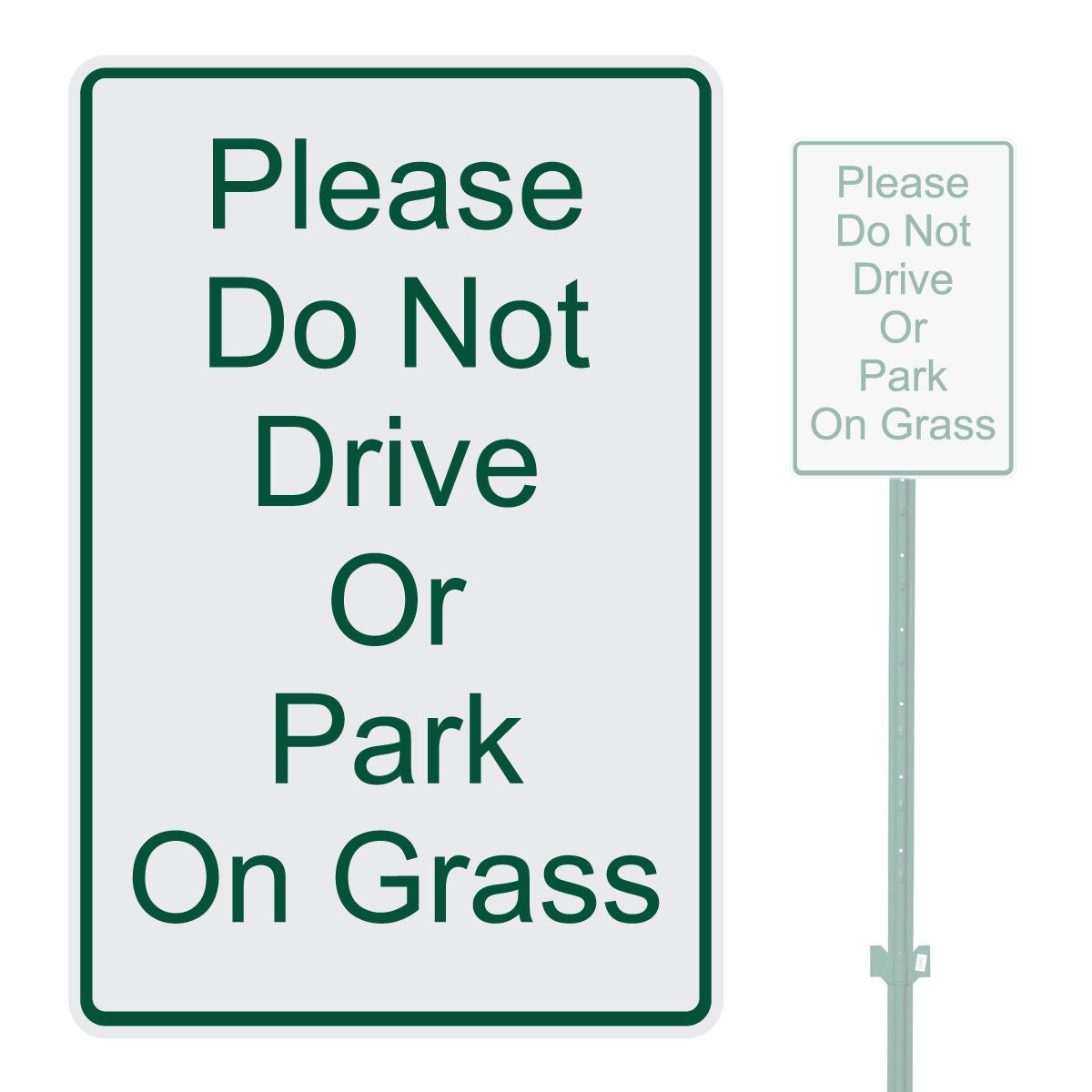 Please Do Not Drive or Park on Grass Heavy Duty Aluminum Warning ...