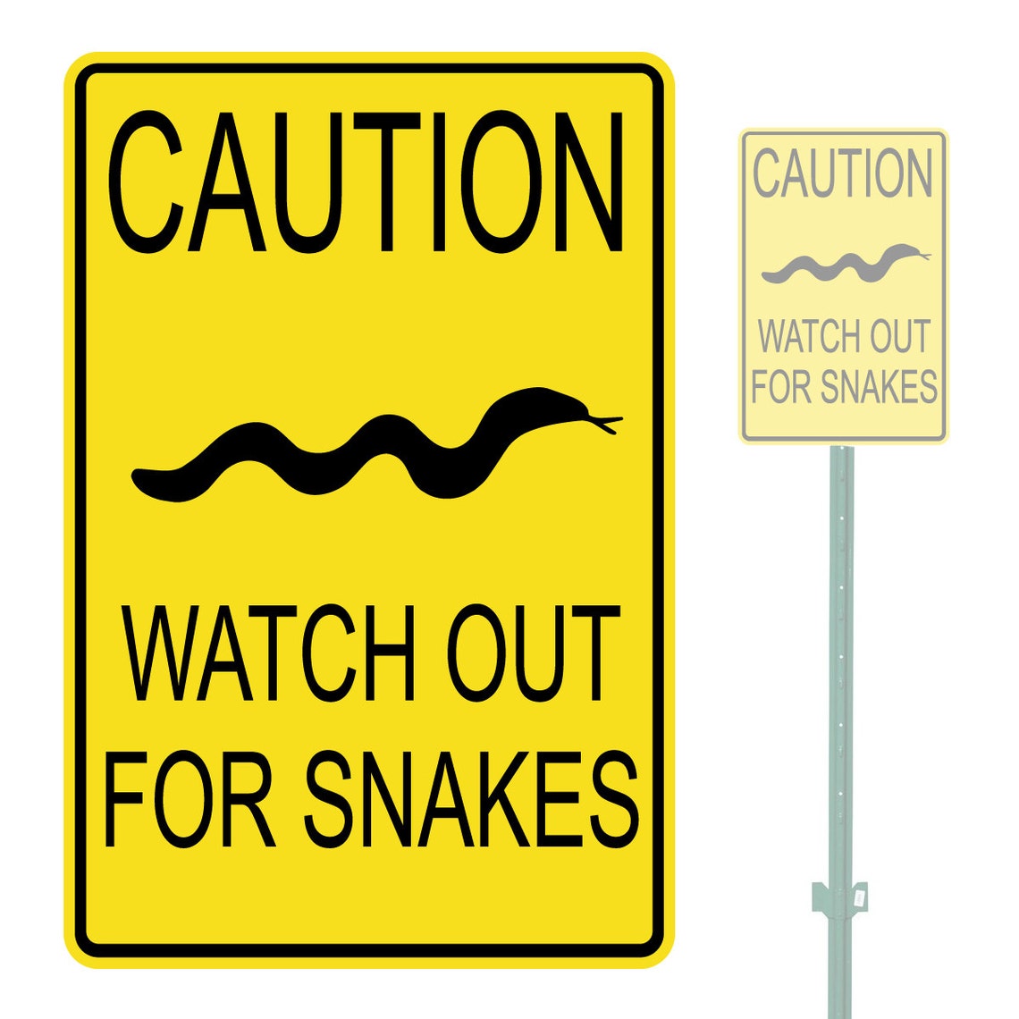Caution Watch Out for Snakes Heavy Duty Aluminum Warning Parking Sign ...