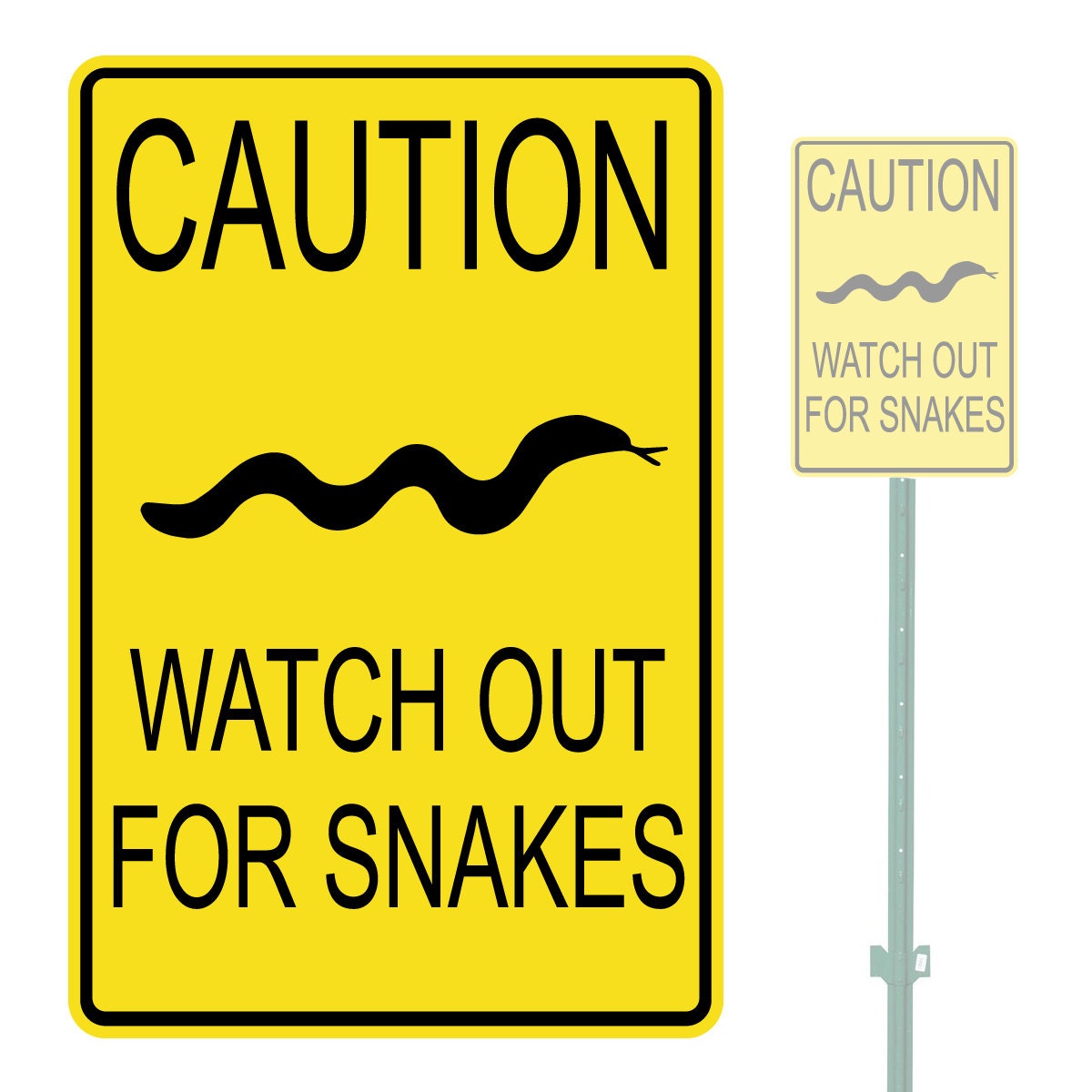 Caution Watch Out for Snakes Heavy Duty Aluminum Warning Parking Sign ...