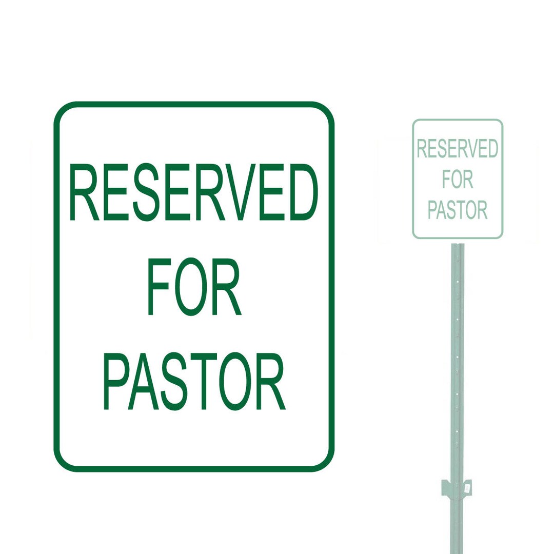 9x12 Reserved for Pastor Heavy Duty Aluminum Warning Parking Sign - Etsy
