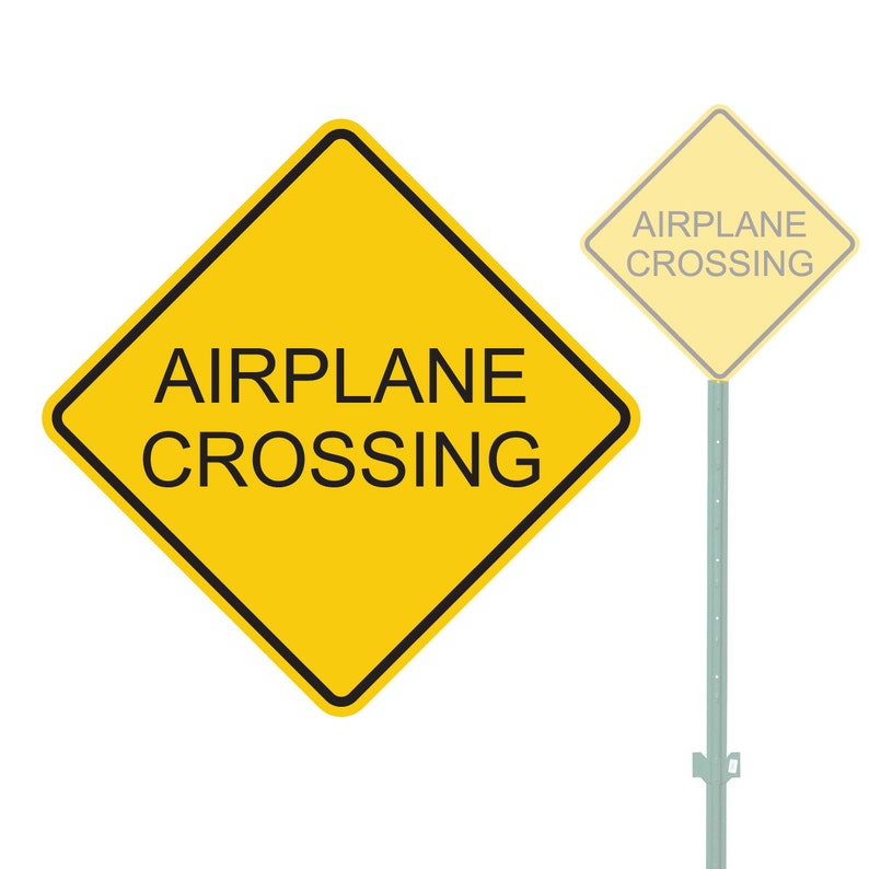 Airplane Crossing Heavy Duty Aluminum Warning Parking Sign 11" X 11" - Etsy