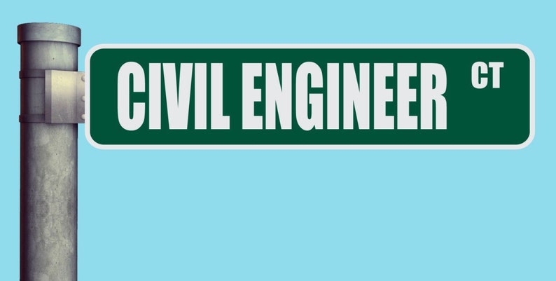 Civil Engineer CT Street Sign Court Heavy Duty Aluminum - Etsy