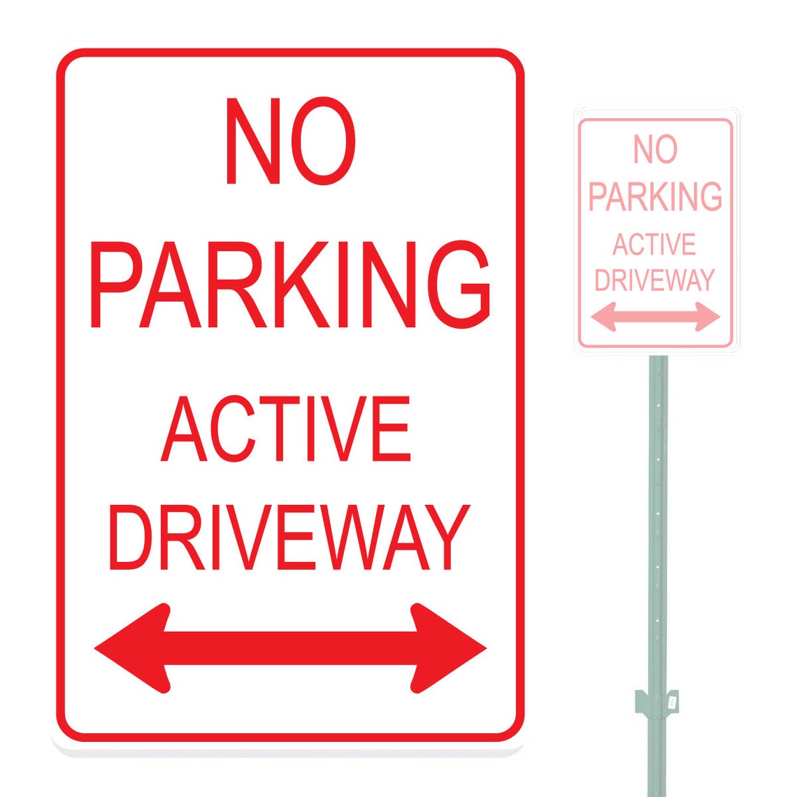 No Parking Active Driveway Heavy Duty Aluminum Warning Parking Sign 10 ...