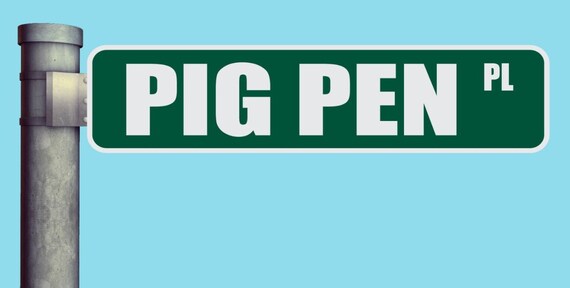Pig Pen PL Street Sign Place Heavy Duty Aluminum Warning | Etsy