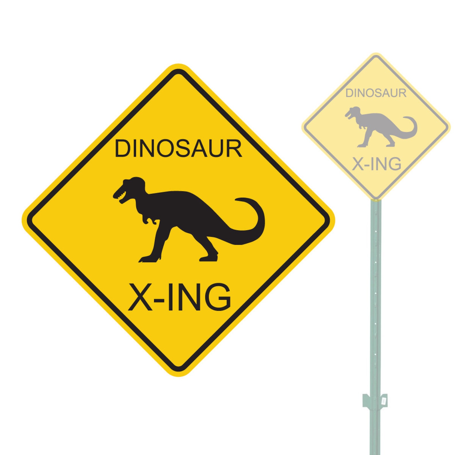Dinosaur Crossing Heavy Duty Aluminum Warning Parking Sign 11" X 11" - Etsy
