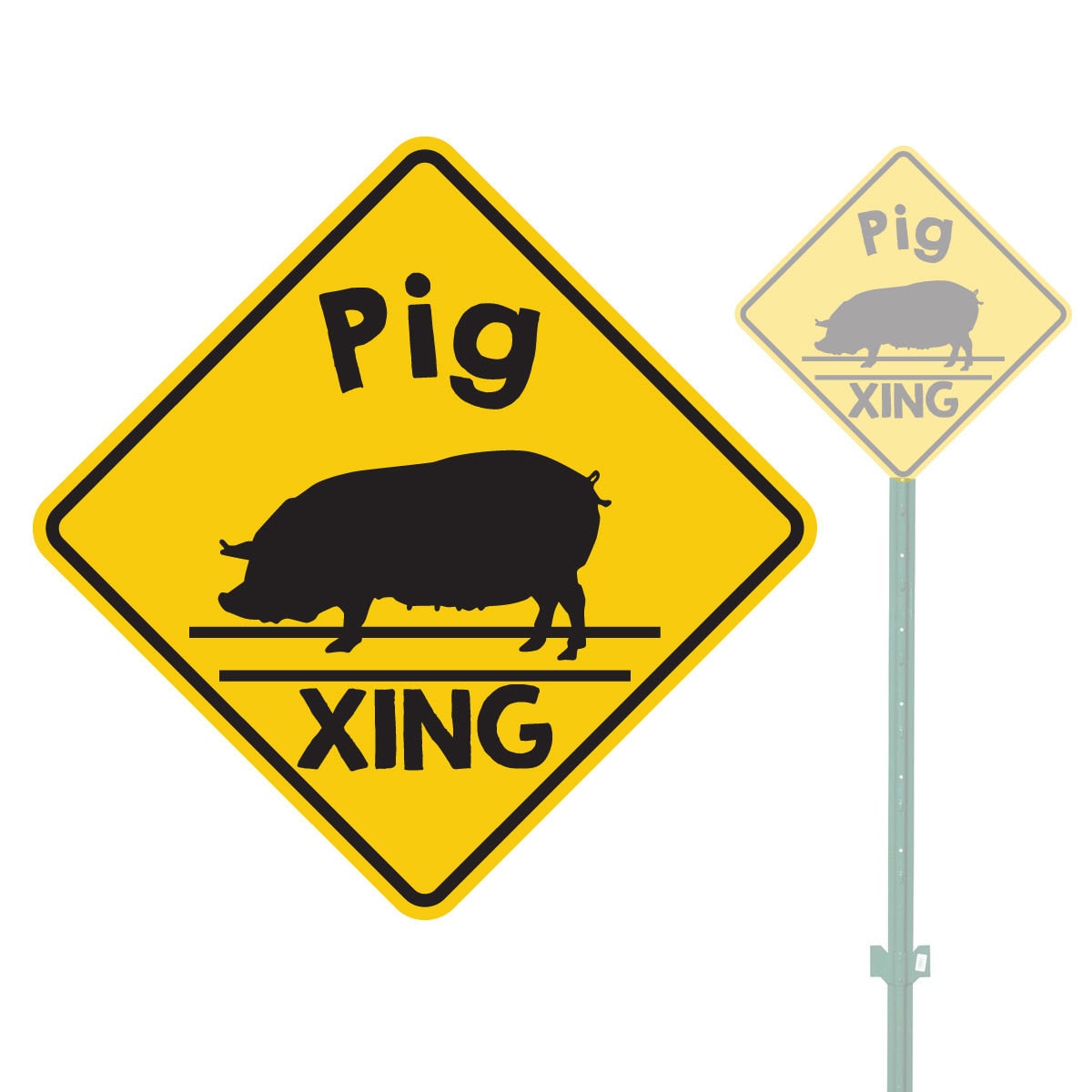 Pig Crossing Animal Heavy Duty Aluminum Warning Parking Sign - Etsy
