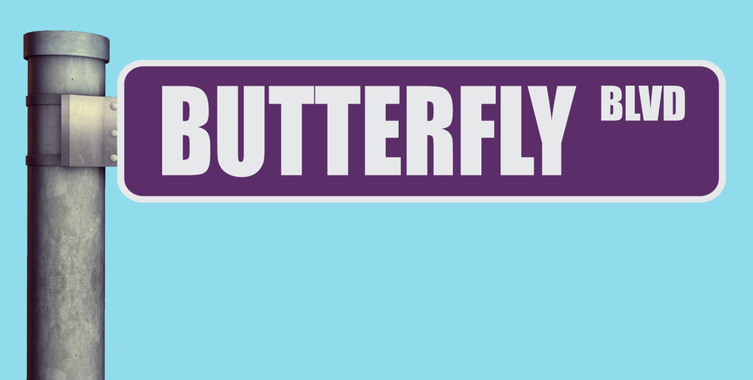 Butterfly BLVD Street Sign Boulevard Heavy Duty Aluminum Warning ...