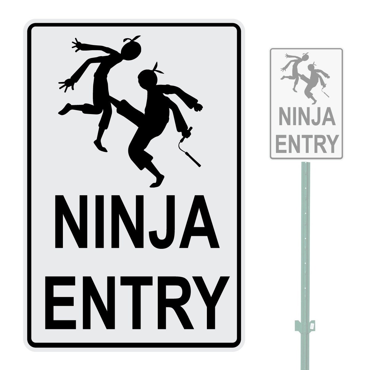 Ninja Entry Heavy Duty Aluminum Warning Parking Sign 10" X 15" - Etsy