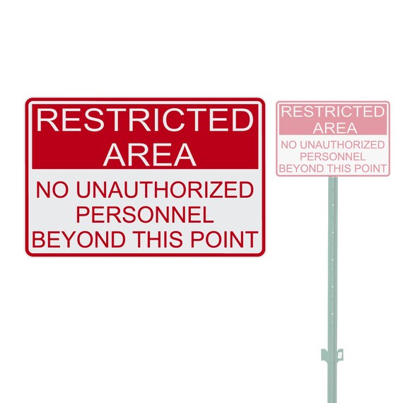 Restricted Area No Unauthorized Personnel Heavy Duty Aluminum | Etsy