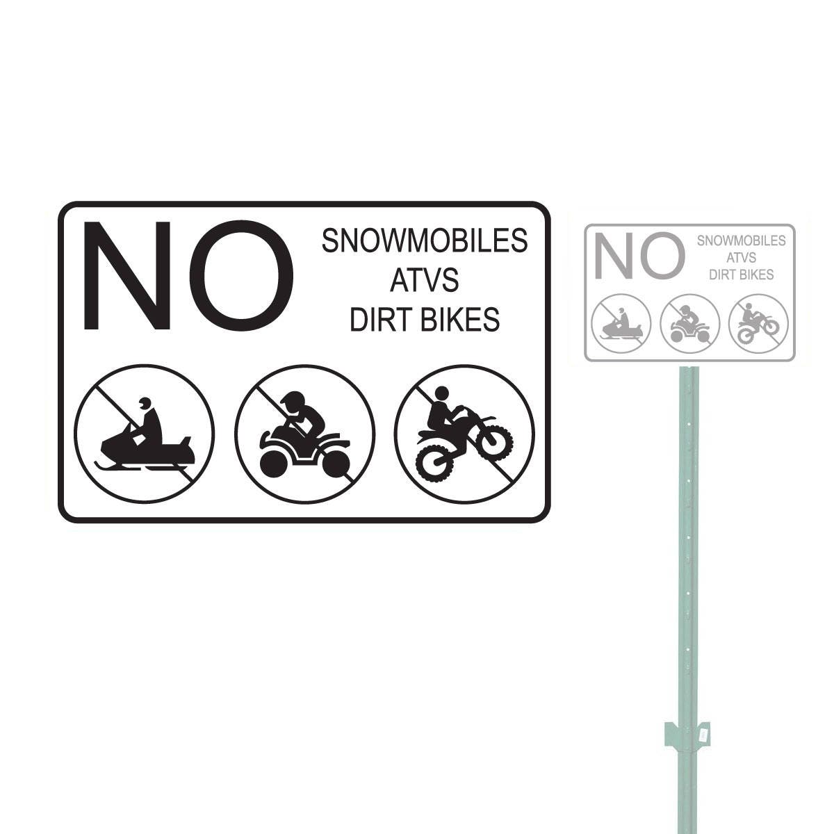 No Snowmobiling Signs