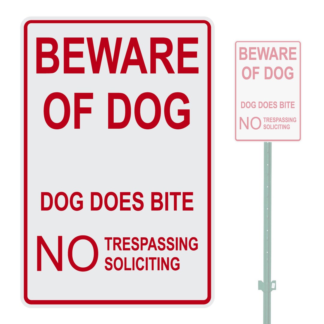 Beware of the Dog Does Bite Heavy Duty Aluminum Warning Parking Sign 10 ...