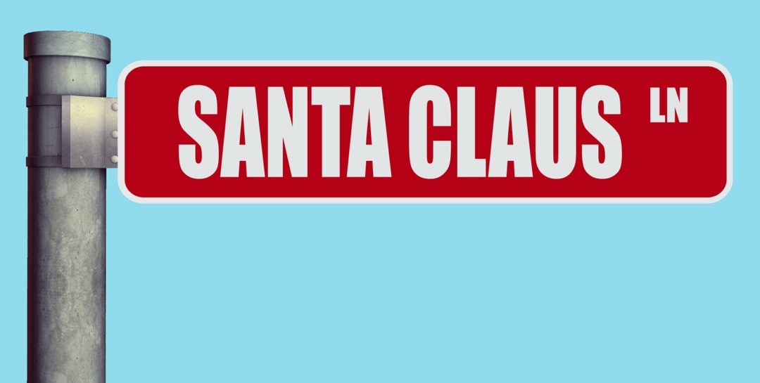 Santa Claus LN Holiday Street Sign Lane Heavy Duty Aluminum Warning ...
