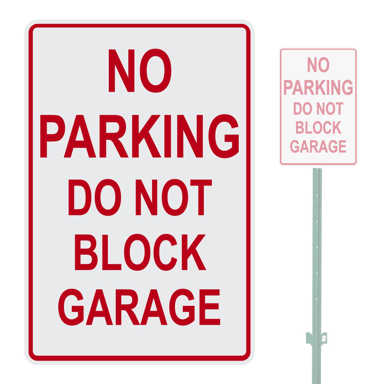 No Parking Do Not Block Garage Heavy Duty Aluminum Warning Parking Sign ...