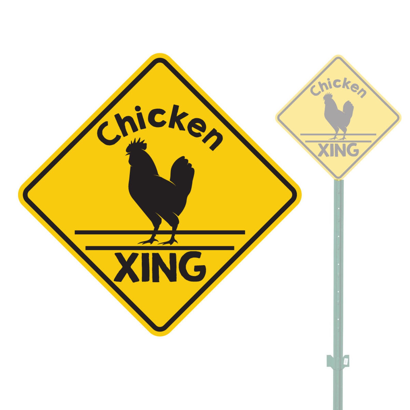 Chicken Crossing Animal Heavy Duty Aluminum Warning Parking Sign 11 X ...