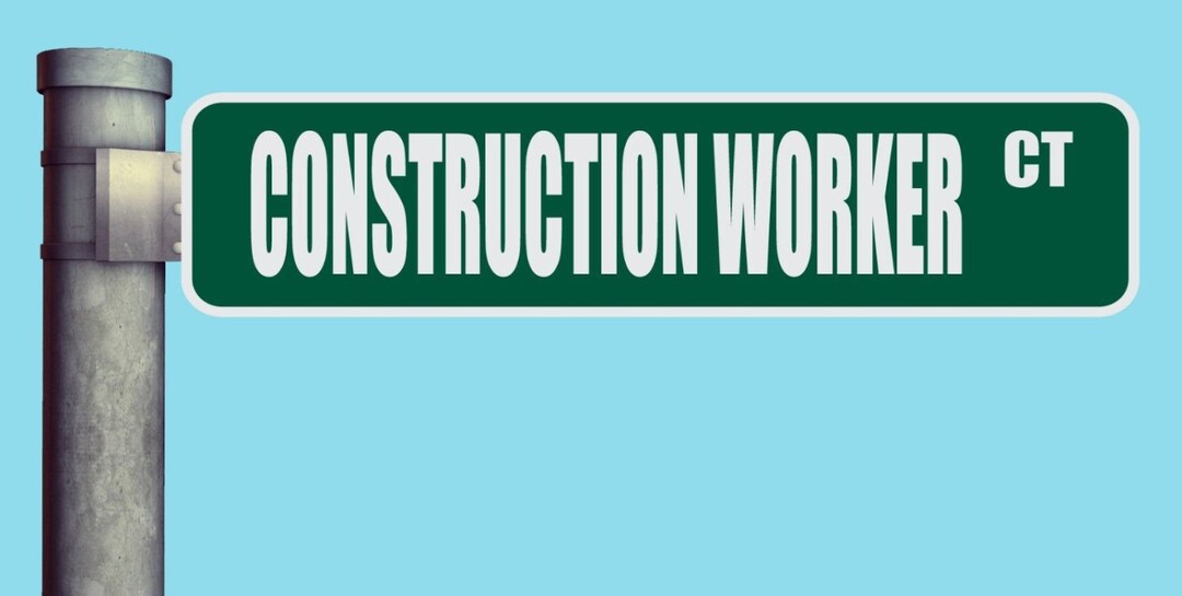 Construction Worker CT Street Sign Court Heavy Duty Aluminum Warning ...