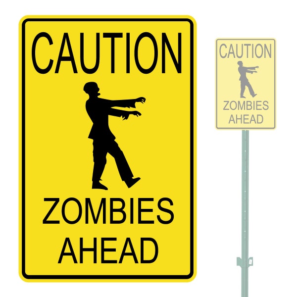 Sign Zombies Ahead - Etsy
