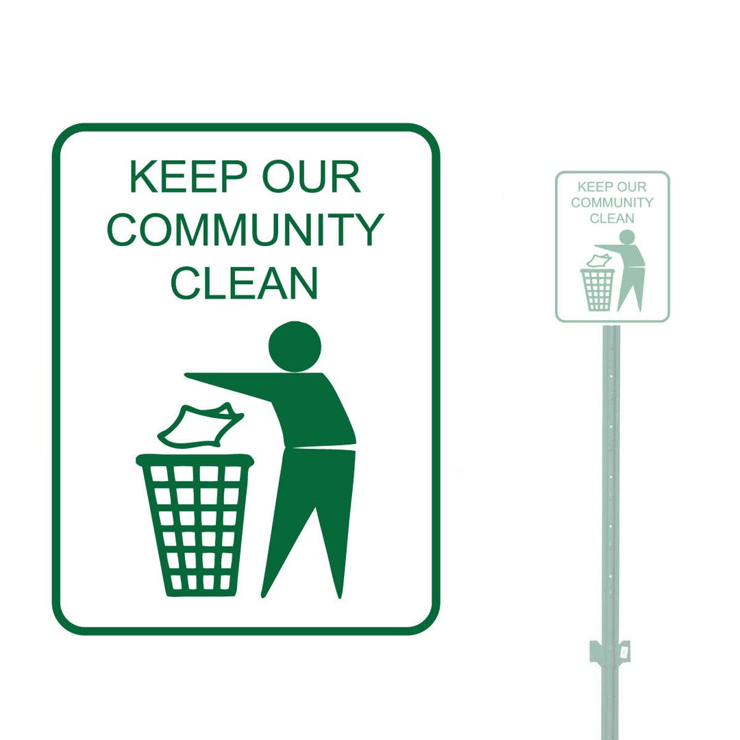 9x12 Keep Our Community Clean Heavy Duty Aluminum Warning Parking Sign ...