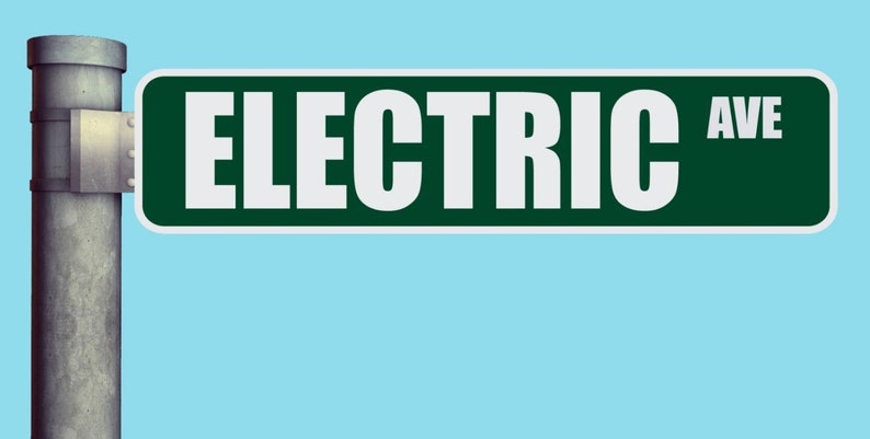 Electric AVE Street Sign Avenue Heavy Duty Aluminum Warning Parking ...