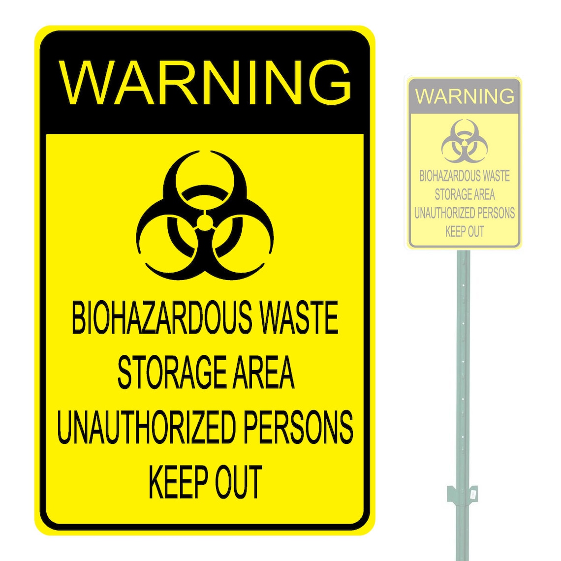 Warning Biohazardous Waste Storage Area Unauthorized Persons - Etsy