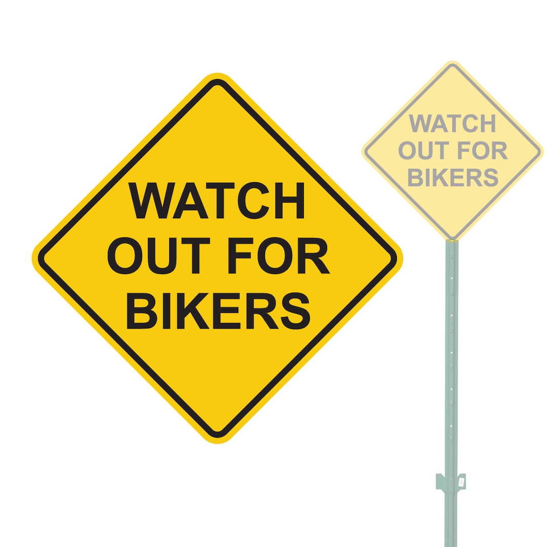 Watch Out for Bikers Heavy Duty Aluminum Warning Parking Sign 11" X 11 ...