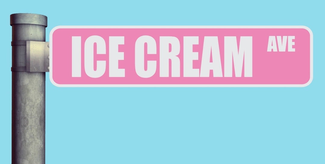 Ice Cream AVE Street Sign Avenue Heavy Duty Aluminum Warning Parking ...