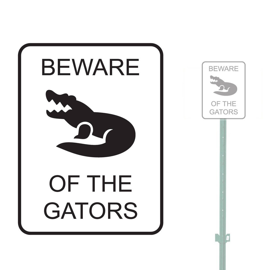 9x12 Beware of the Gators Heavy Duty Aluminum Warning Parking Sign - Etsy
