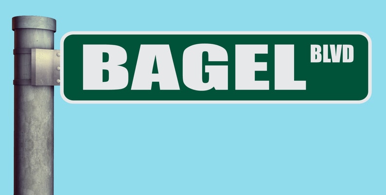 Bagel BLVD Street Sign Boulevard Heavy Duty Aluminum Warning Parking ...