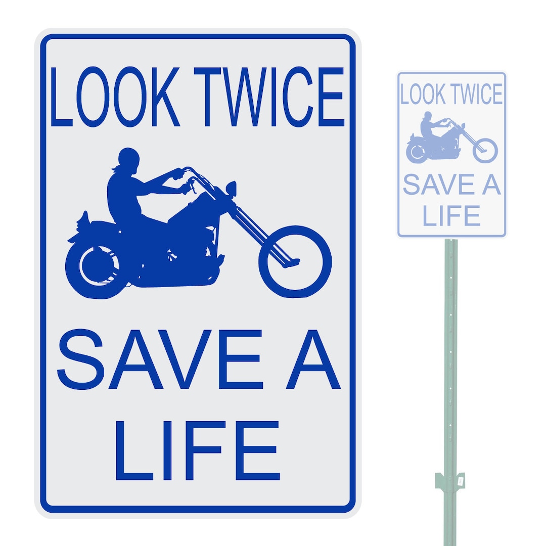 Look Twice Save A Life Heavy Duty Aluminum Warning Parking Sign 10" X ...