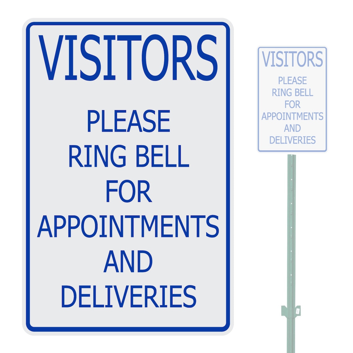 Visitors Please Ring Bell for Appointments Heavy Duty Aluminum Warning ...
