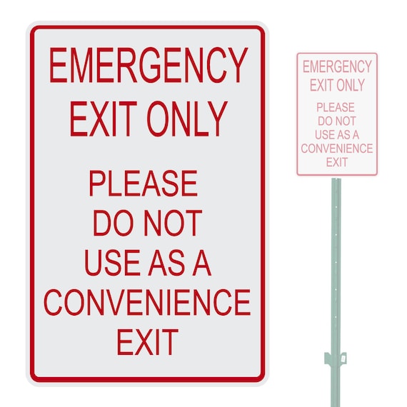 Emergency Exit Only Heavy Duty Aluminum Warning Parking Sign | Etsy
