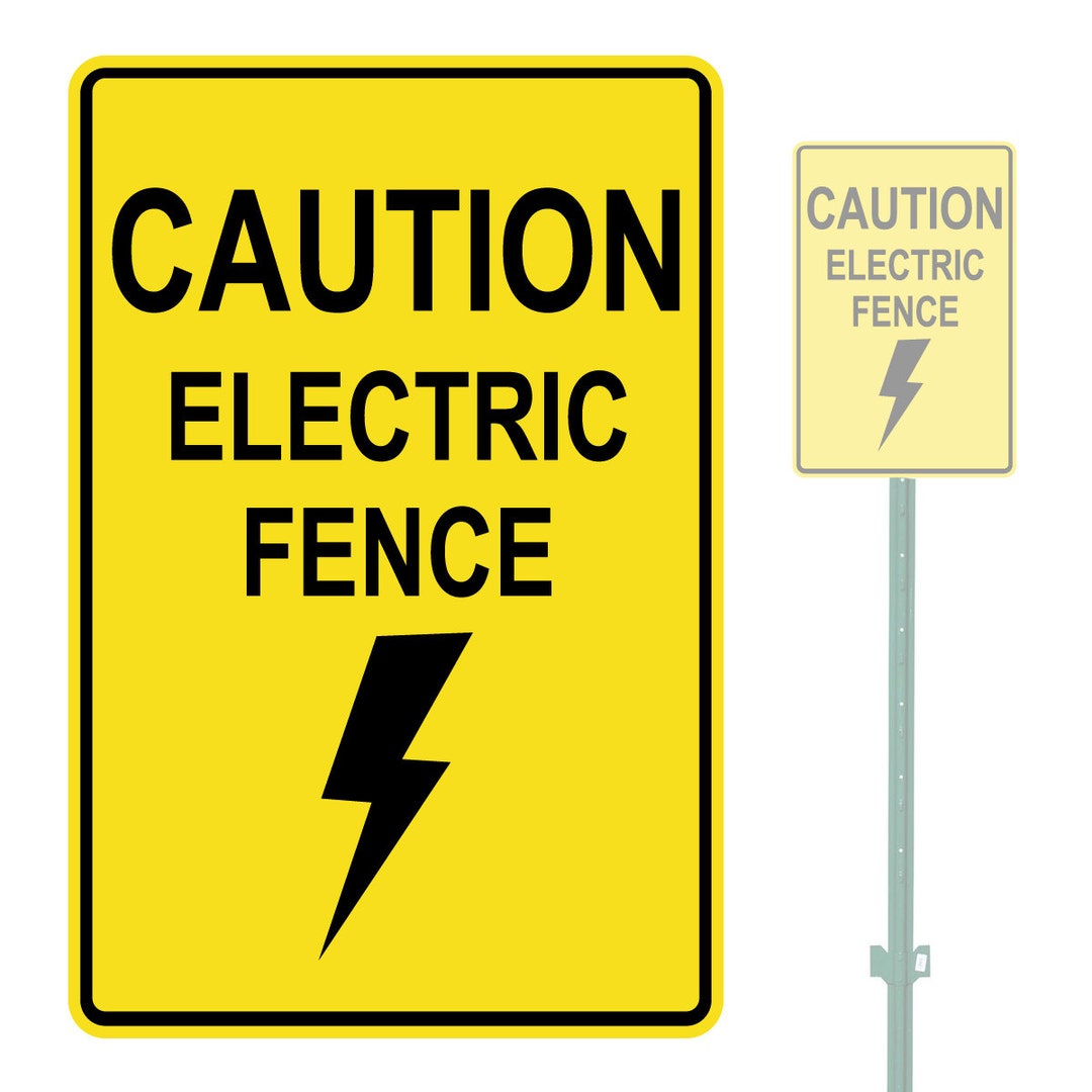 Caution Electric Fence Heavy Duty Aluminum Warning Parking Sign 10" X ...