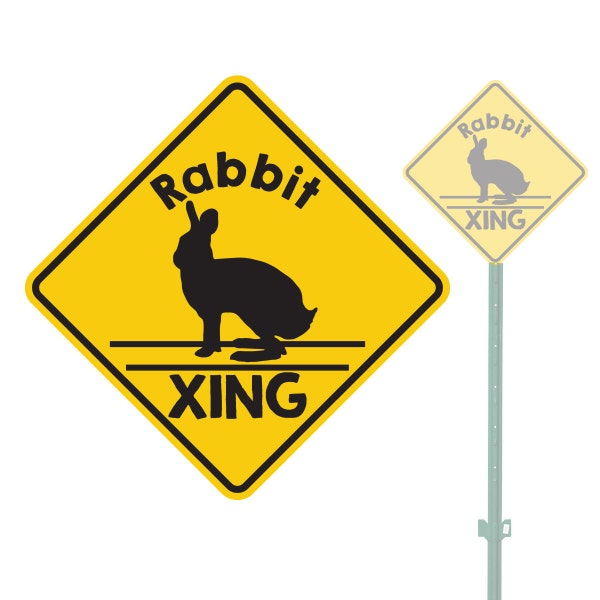 Rabbit Warning Sign - Etsy
