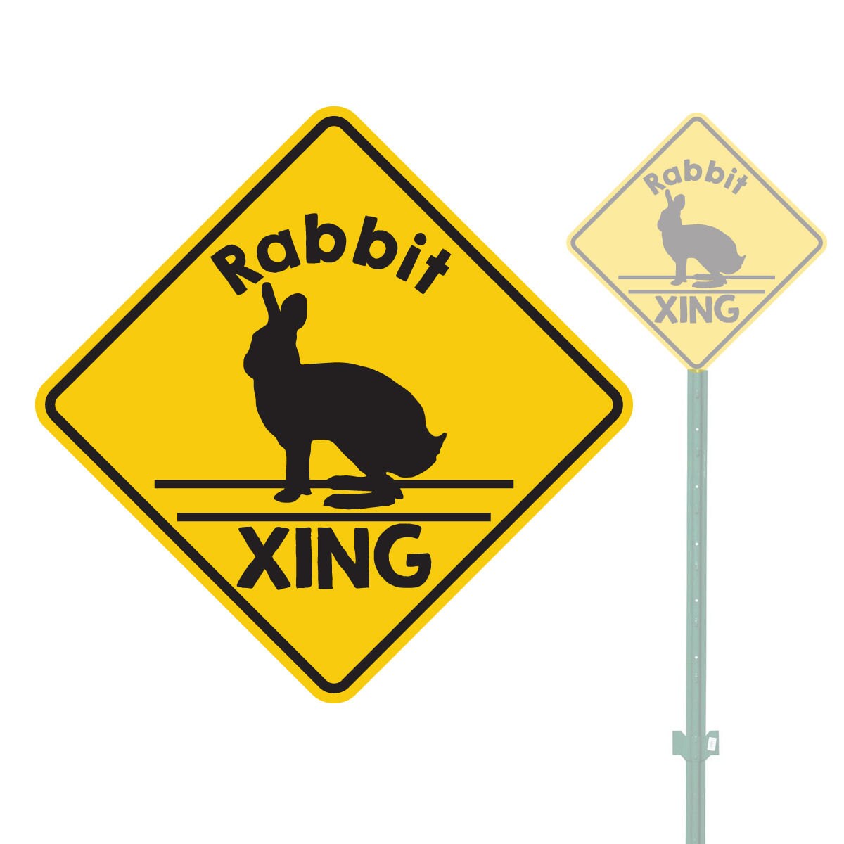 Rabbit Crossing Animal Heavy Duty Aluminum Warning Parking Sign 11 X 11 ...