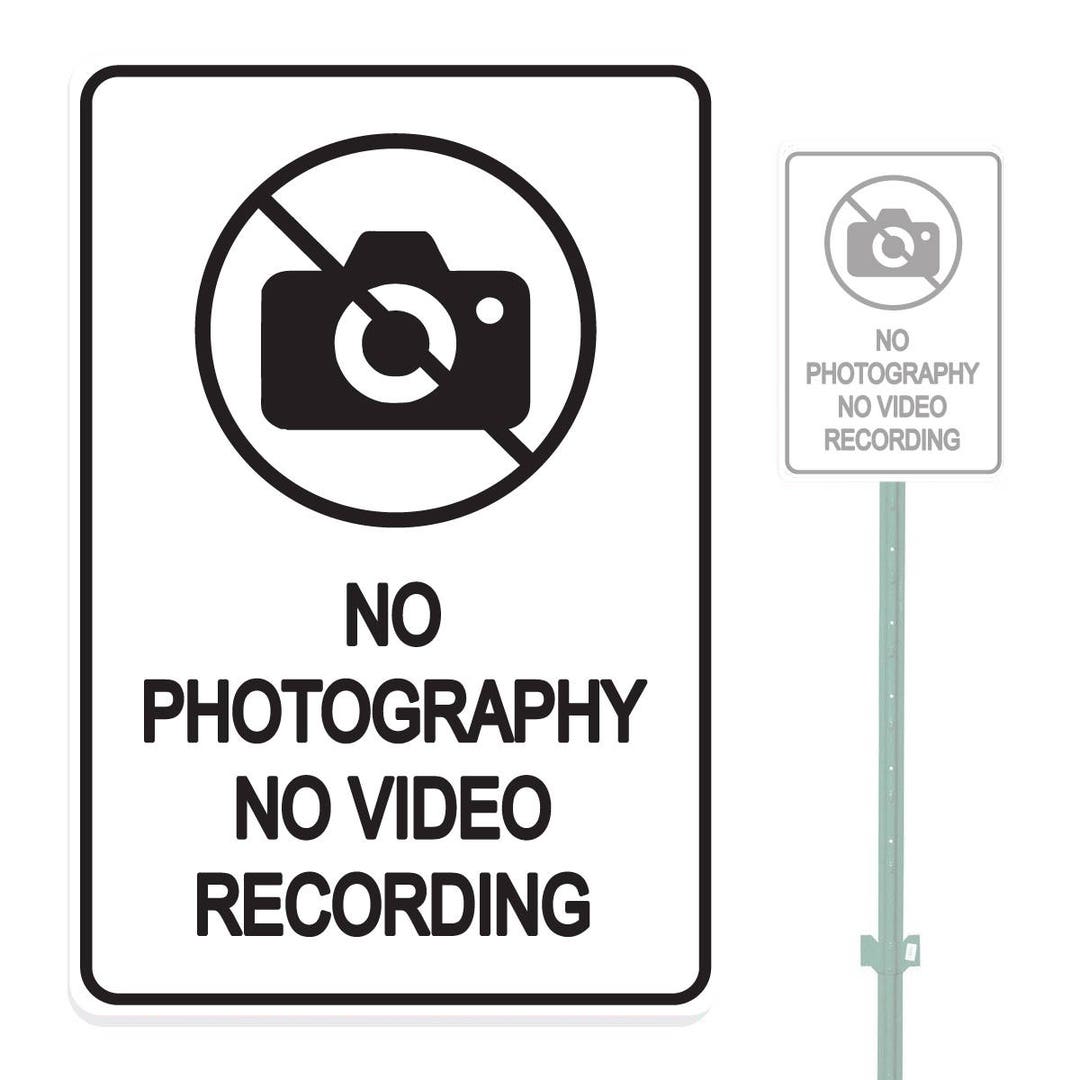 No Photography No Video Recording Heavy Duty Aluminum Warning Parking ...