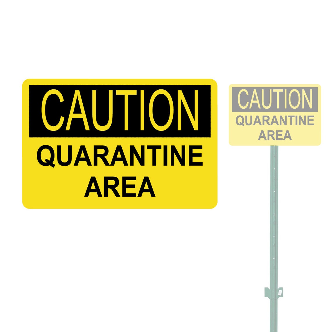 Caution Quarantine Area Heavy Duty Aluminum Warning Parking Sign 10 X ...