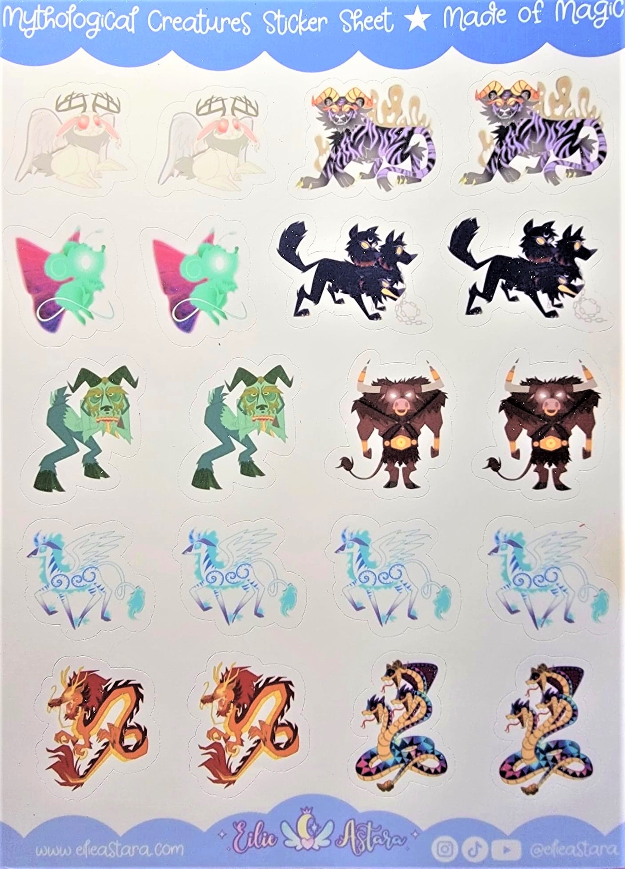 Mythological Creatures * Sticker Sheet * Cute, Animals, Fantasy ...
