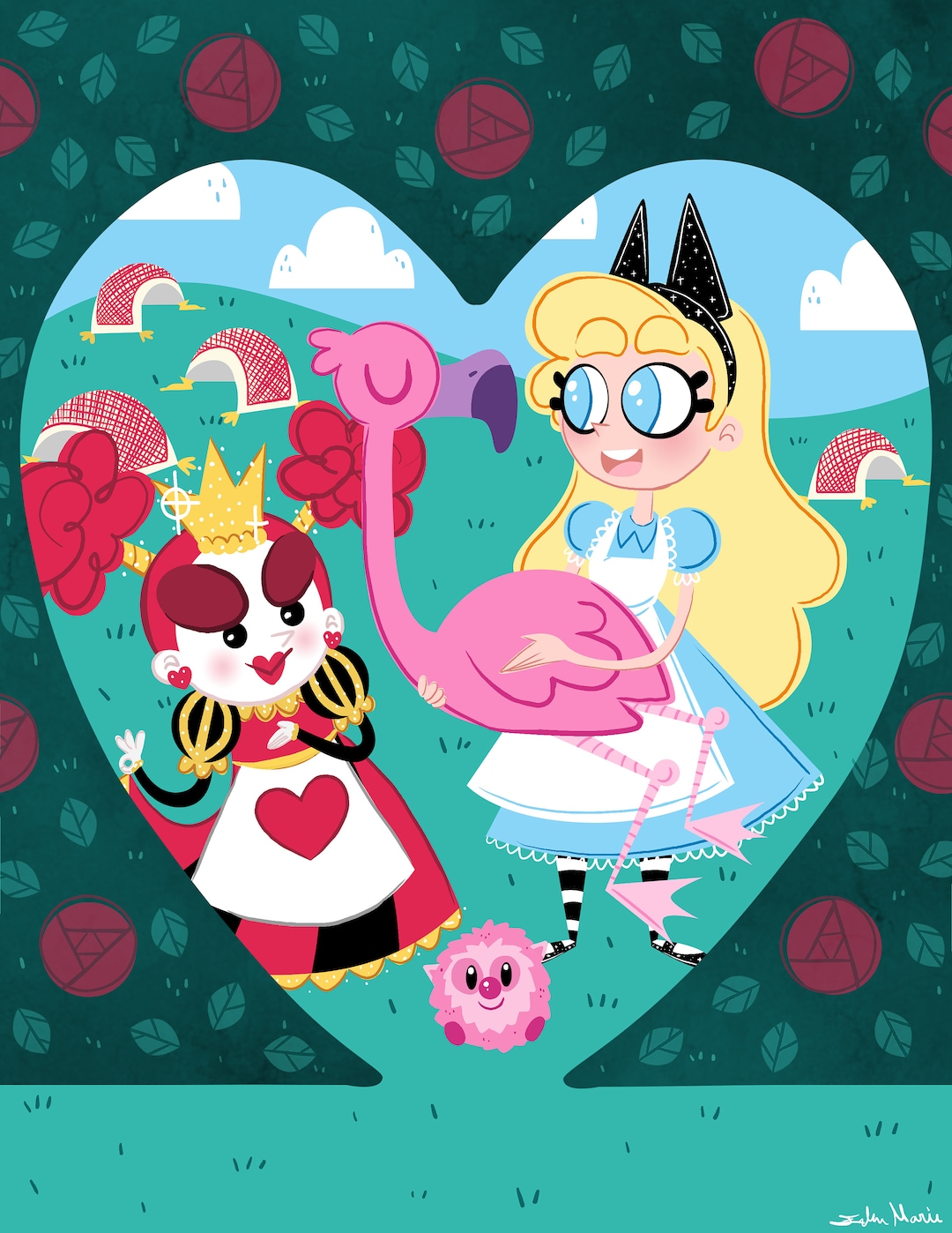 The Queen's Croquet Ground Cartoon Illustration 8.5 X - Etsy
