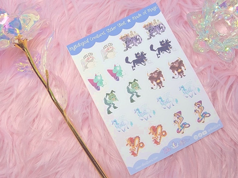 Mythological Creatures * Sticker Sheet * Cute, Animals, Fantasy ...